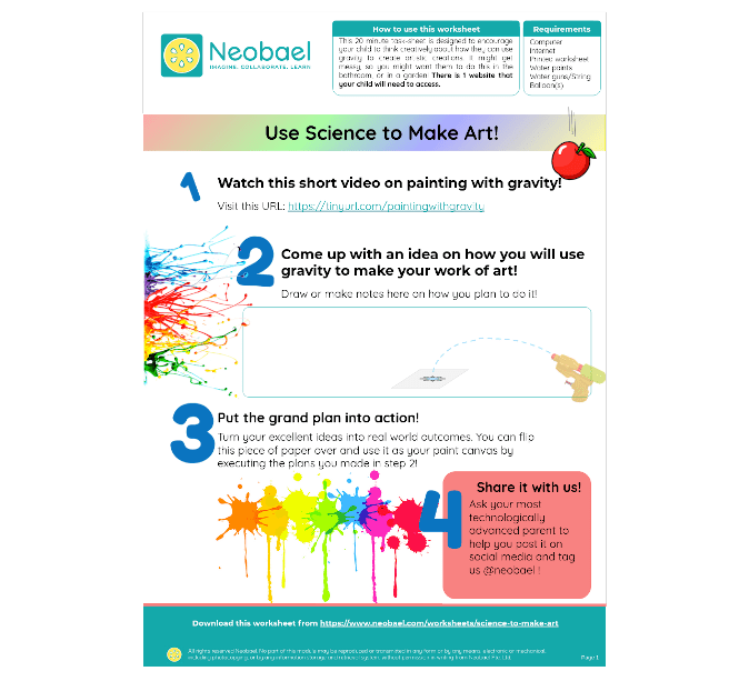 Neobael Worksheet Use Science To Make Art Neobael Worksheet Use Science To Make Art